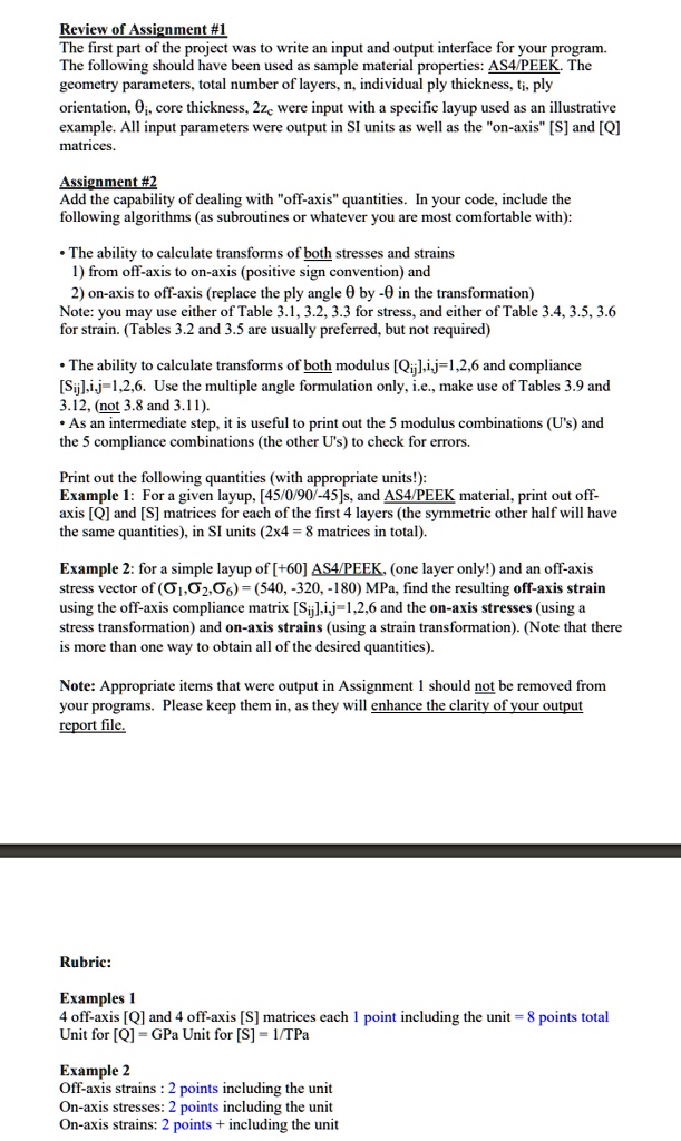 SOLVED: Review of Assignment #1 The first part of the project was to write an input and output ...