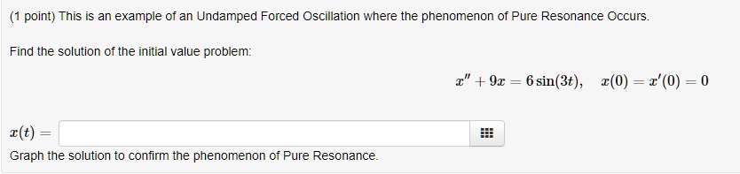 point this is an example of an undamped forced oscillation where the ...