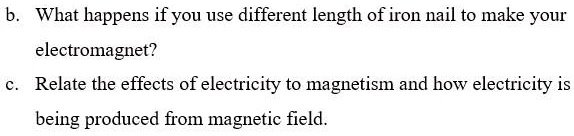 b what happens if you use different length of iron nail to make you ...