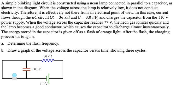 a simple blinking light circuit is constructed using neon lamp ...
