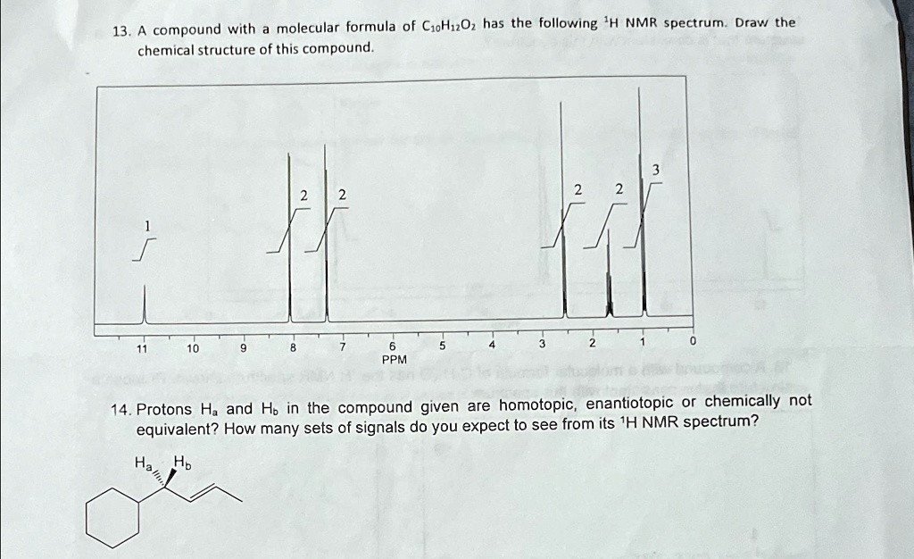 SOLVED: A compound with a molecular formula of C10H12O2 has the following 1H NMR spectrum. Draw ...