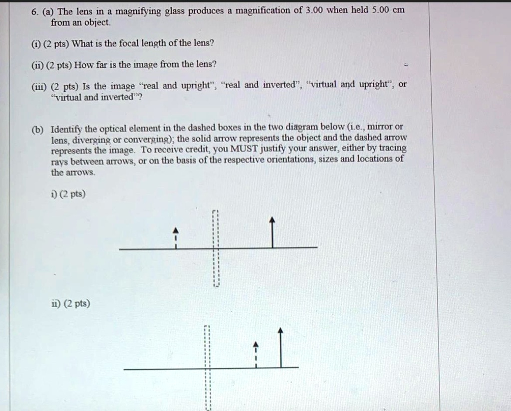 a the lens in a magnifying glass produces magnification of 300 when ...