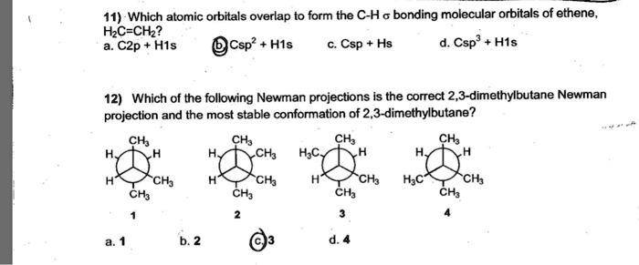 11 Which Atomic Orbitals Overlap To Form The C H Andam… Solvedlib