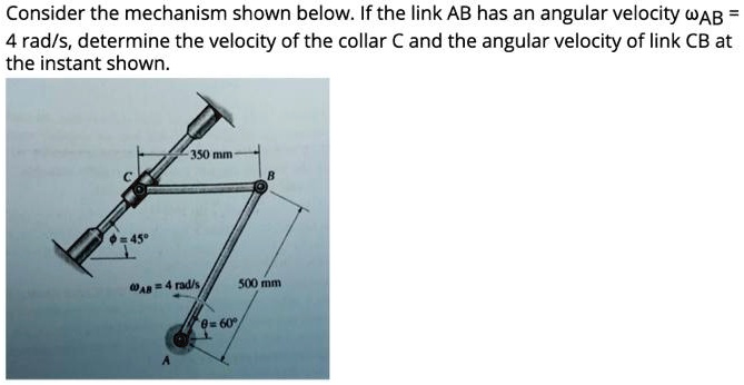 SOLVED: Consider the mechanism shown below. If the link AB has an ...