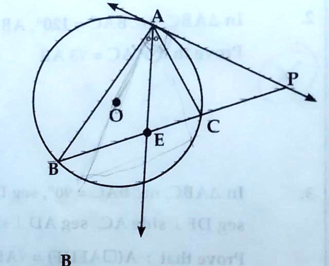 SOLVED: Line AP is a tangent to the circle with center O at point A ...