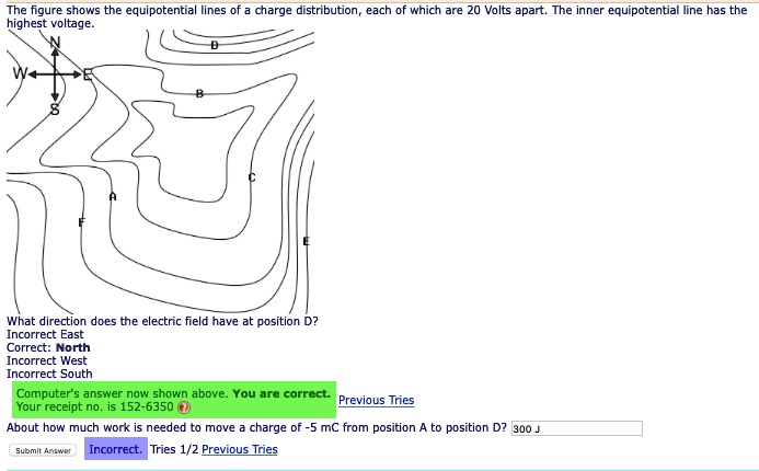 SOLVED: The figure shows the equipotential lines of charge distribution ...