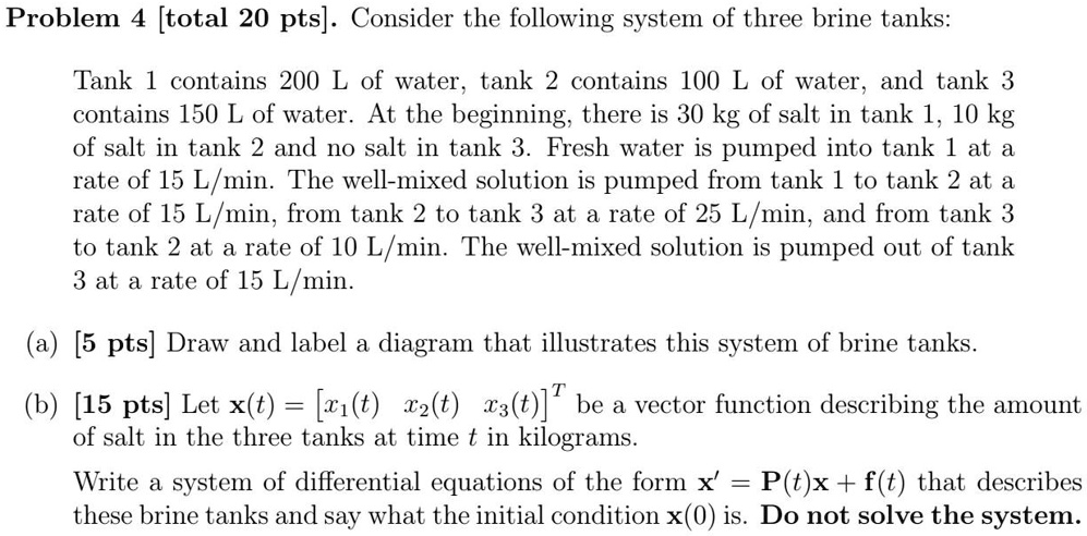 SOLVED: Problem [total 20 pts]. Consider the following system of three ...
