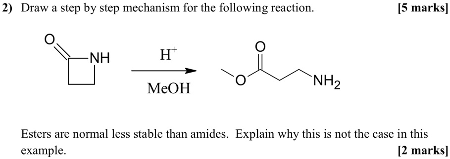 SOLVED: 2) Draw a step by step mechanism for the following reaction [5 ...