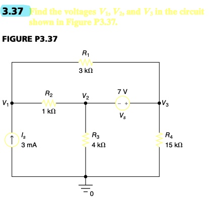SOLVED: Use nodal analysis to Find the voltages V1, V2, and V3 in the circuit shown in Figure P3 ...