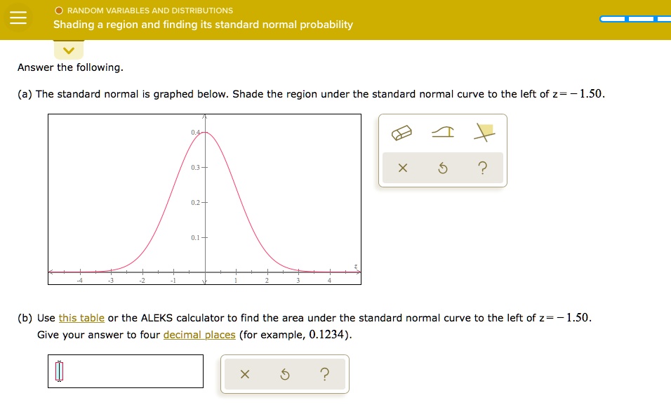 Solved Text Random Variables And Distributions Shading Region And Finding Its Standard Normal