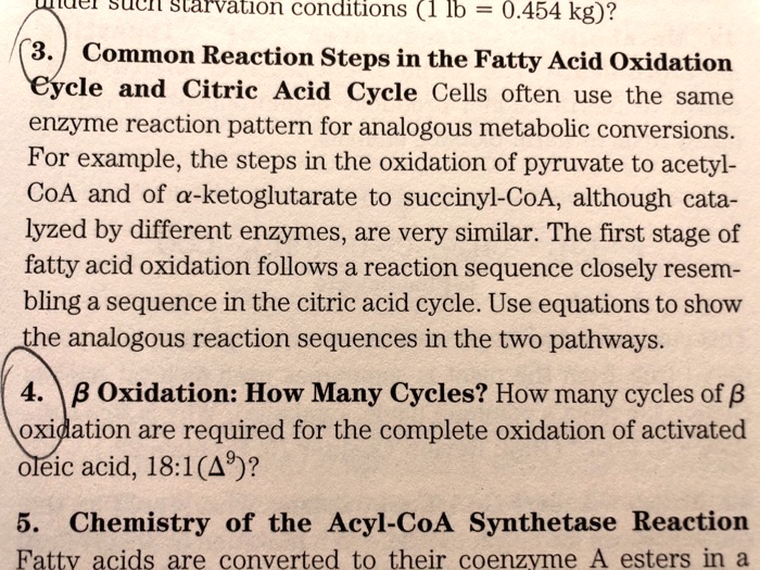 SOLVED: TCC1 SUCll Starvation conditions (1 l 0.454 kg)? 3 Common ...