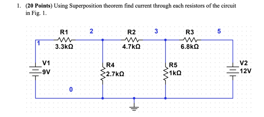 SOLVED: Using Superposition theorem, find the current through each ... SOLVED: Using Superposition theorem, find the current through each ...