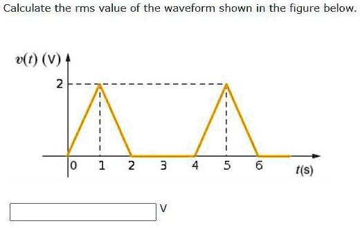 SOLVED: Calculate the RMS value of the waveform shown in the figure below. v(t) (V) 0 1 2 3 4 5 ...