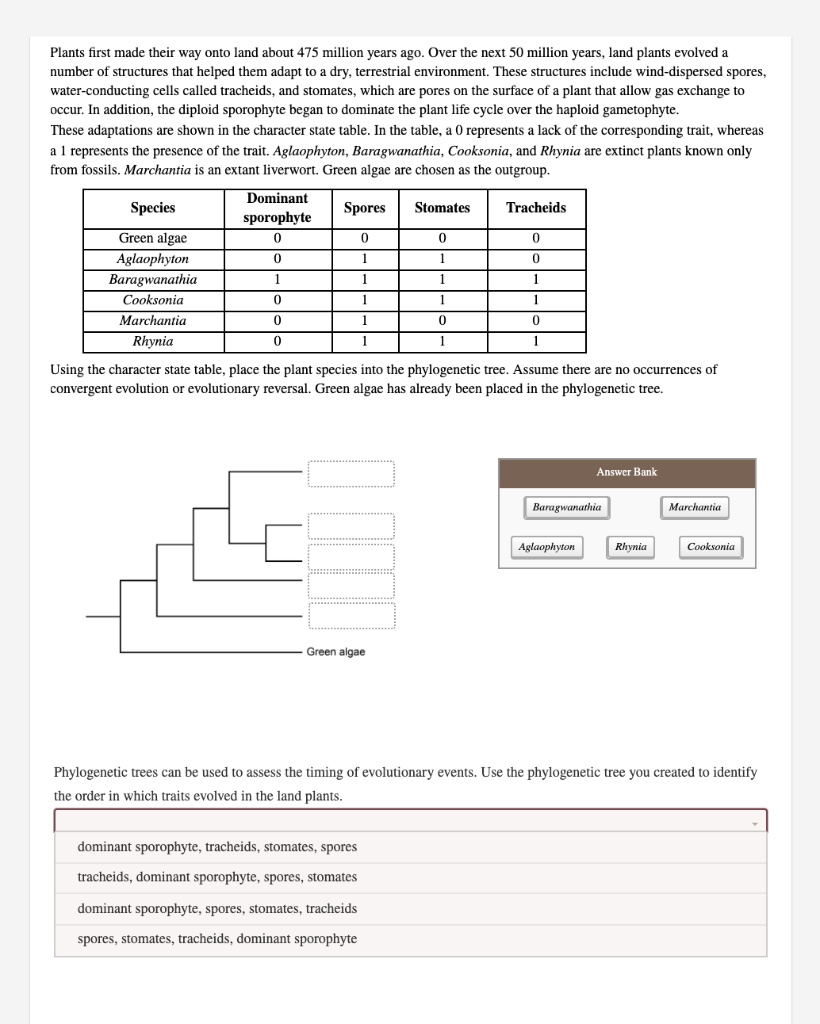 Plants first made their way onto land about 475 million...