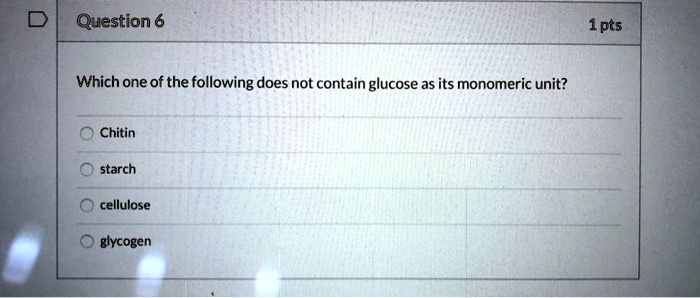 SOLVED: Question 6 1pts Which one of the following does not contain ...
