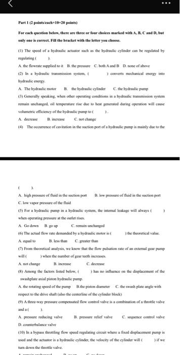 SOLVED: For each question below, there are three or four choices marked ...