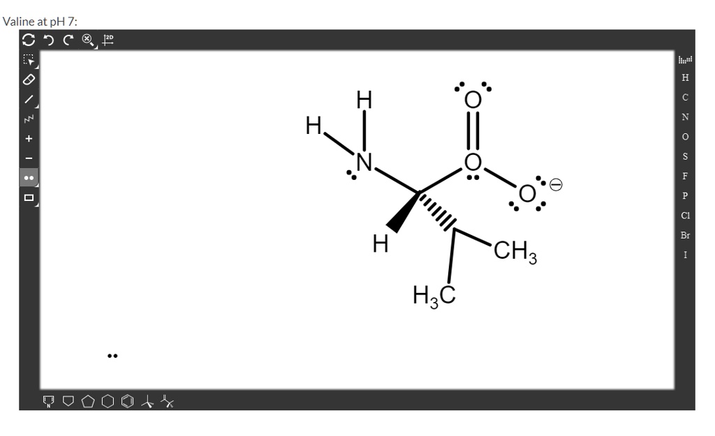 SOLVED: Valine at pH 7: 9 ( Iiati H CH3 H3C 0 00
