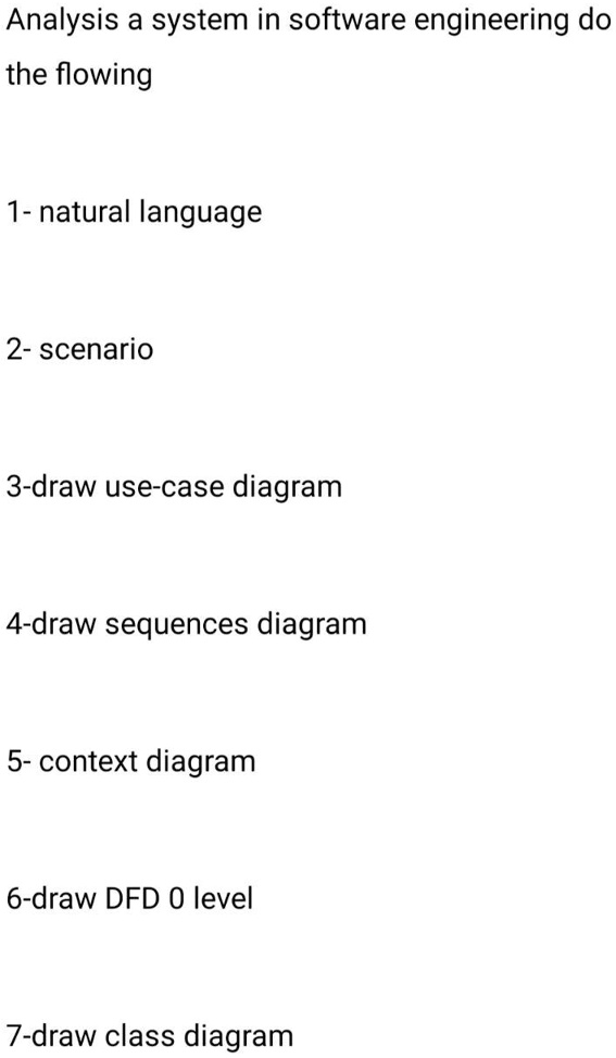[GET ANSWER] Analysis a system in software engineering do the flowing 1- natural language 2 ...