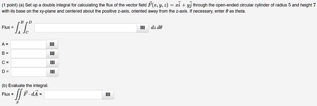 point a set up double integral for calculating the flux of the vector field fcy2 zi j through ...