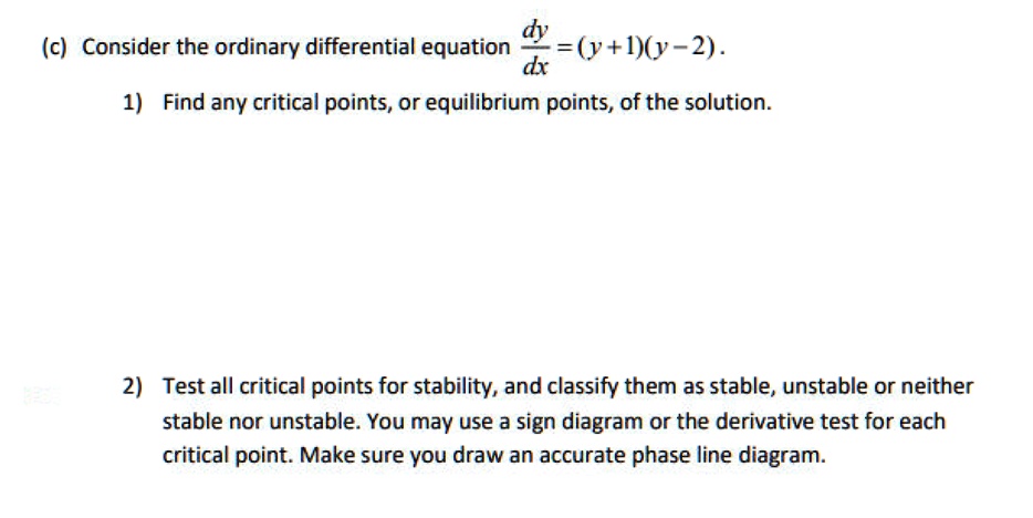 SOLVED: (c) Consider the ordinary differential equation y' = (y + âˆš(y ...