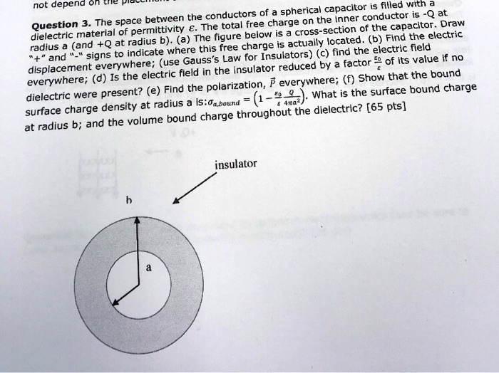 SOLVED: Question 3. The space between the conductors of a spherical ...