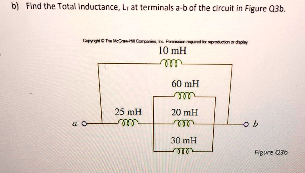 b) Find the Total Inductance, LT at terminals a-b of the circuit in ...