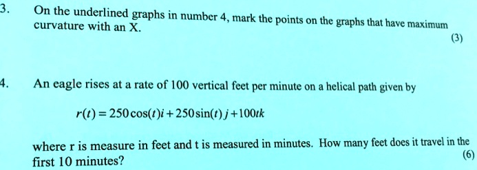 SOLVED: On the underlined graphs in number 4, mark the curvature with ...