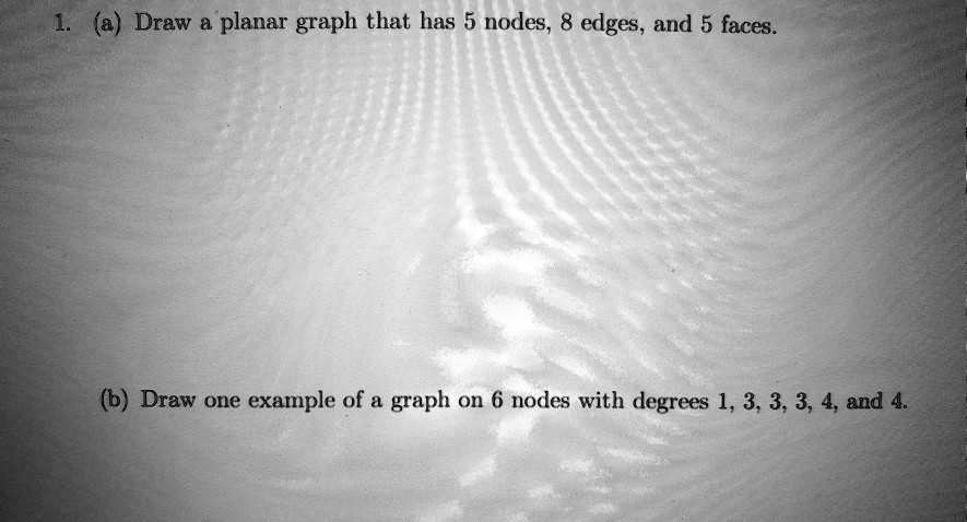 SOLVED: (a) Draw a planar graph that has 5 nodes, 8 edges, and 5 faces ...