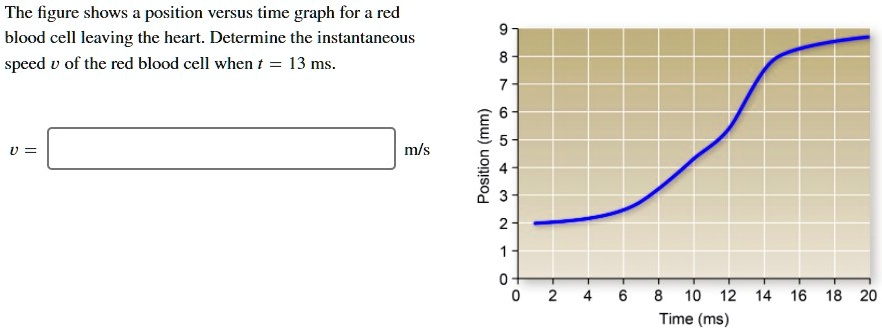 SOLVED: The figure shows a position versus time graph for red blood ...