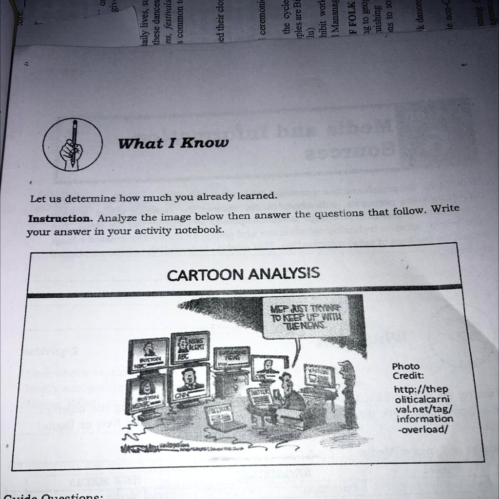 What I Know Let us determine how much you already learned. Instruction. Analyze the image below ...