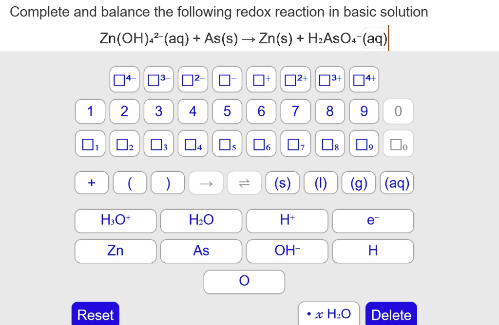 SOLVED: Complete and balance the following redox reaction in basic ...