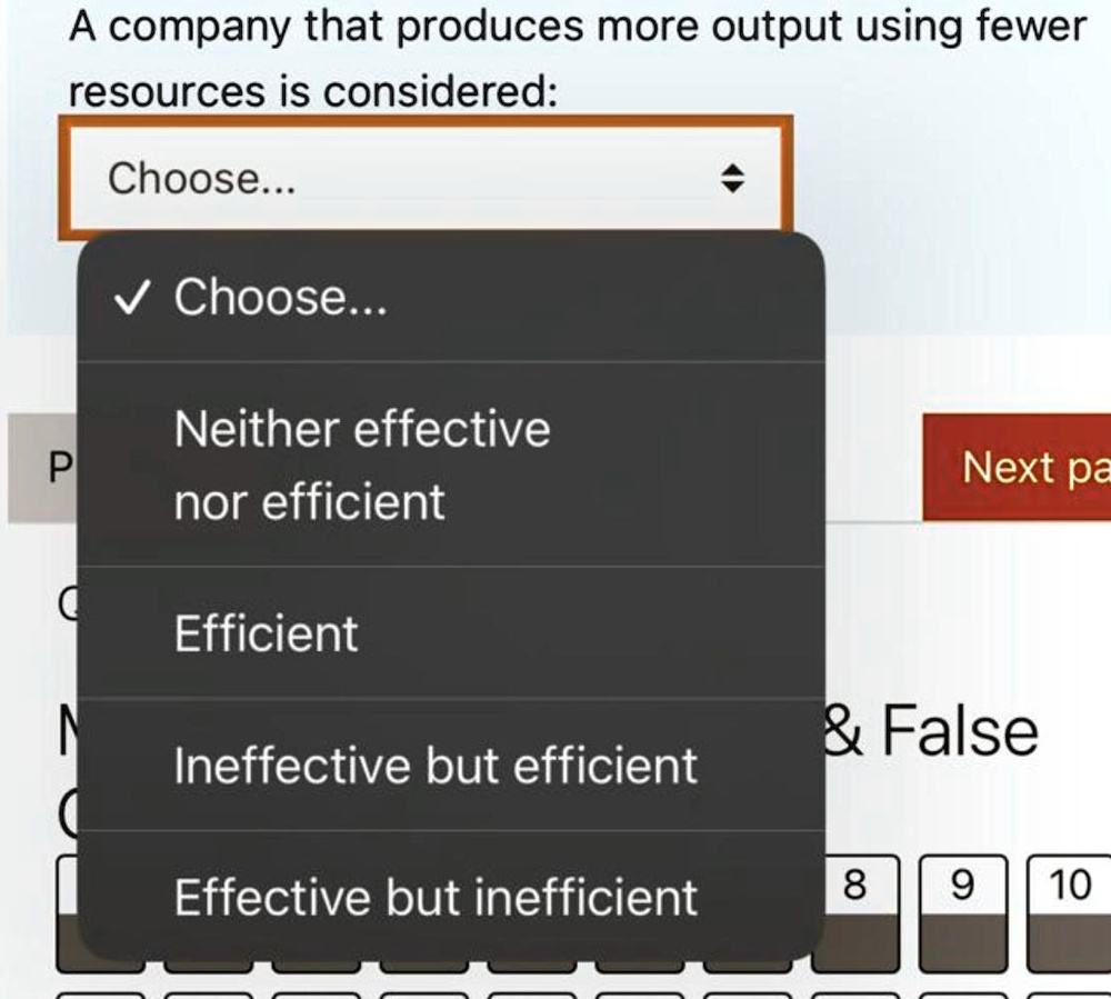 SOLVED: A company that produces more output using fewer resources is ...