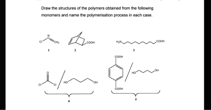 Draw the structures of the polymers obtained from the following ...