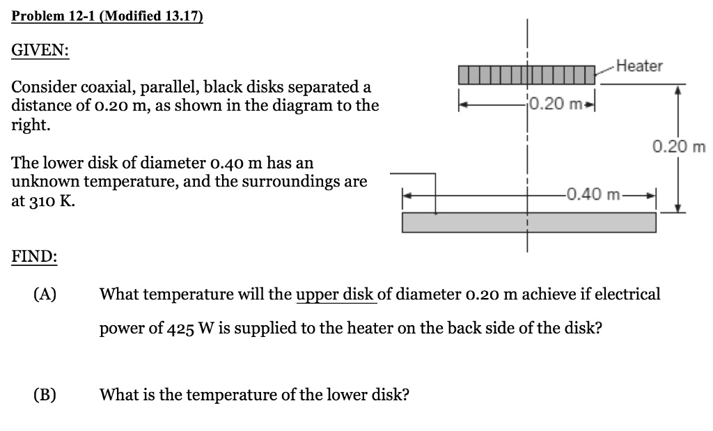 Problem 12-1 (Modified 13.17) GIVEN: Consider coaxial, parallel, black ...