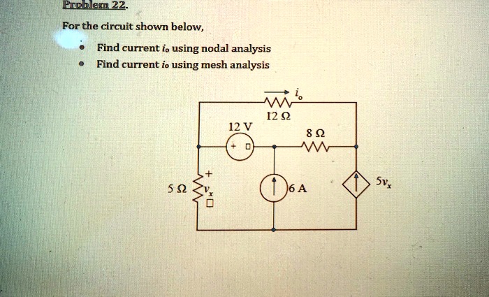SOLVED: Probiem 2z For the circuit shown below Find current i using ... SOLVED: Probiem 2z For the circuit shown below Find current i using ...