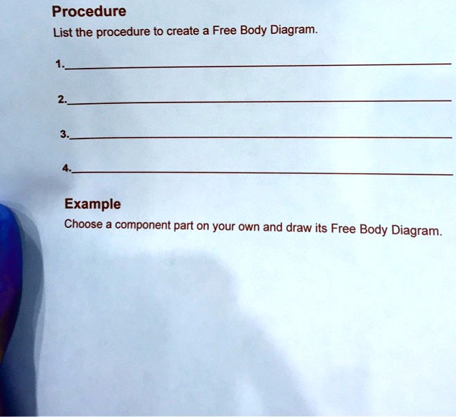 SOLVED: Procedure List the procedure to create a Free Body Diagram 1 2 ...