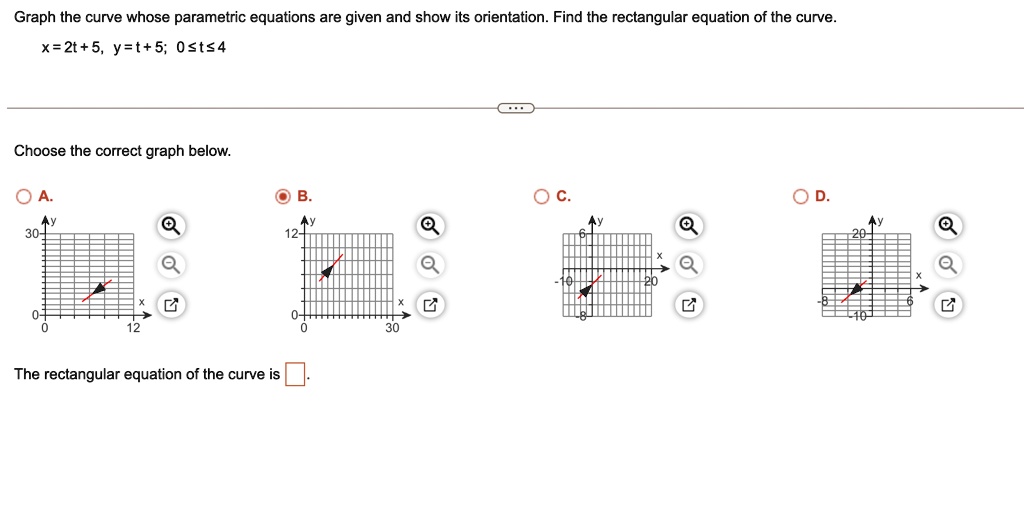 SOLVED: Graph the curve whose parametric equations are given and show its orientation. Find the ...