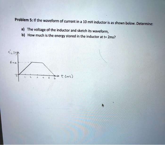 Solved Problem 5 If The Waveform Of Current In A 10 Mh Inductor Is As