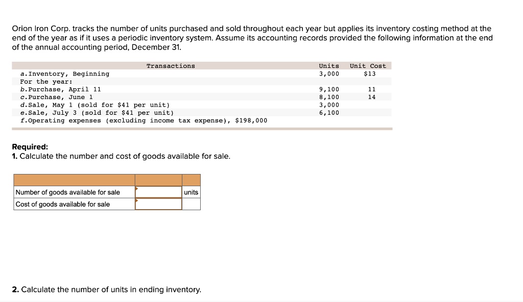SOLVED: Compute the cost of ending inventory and cost of goods sold ...