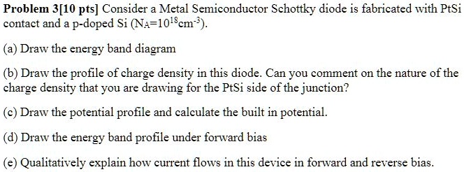 Problem 3[10 pts] Consider a Metal Semiconductor Schottky diode is ...