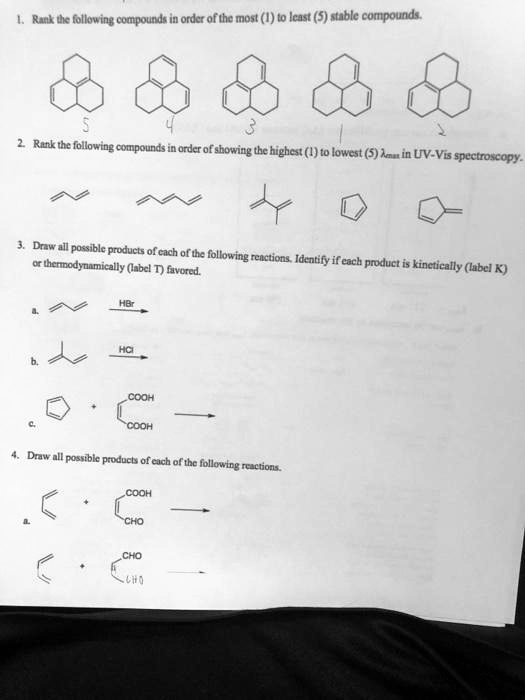 SOLVED: Rank tkc following compounds order ofthe most (I) to least (S ... SOLVED: Rank tkc following compounds order ofthe most (I) to least (S ...