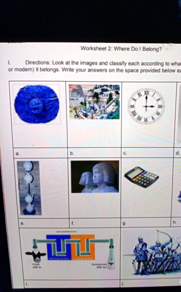 directions look at the images and classify each according to what era ...