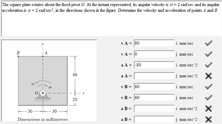 the square plate rotates about the fixed pivot o at the instant ...