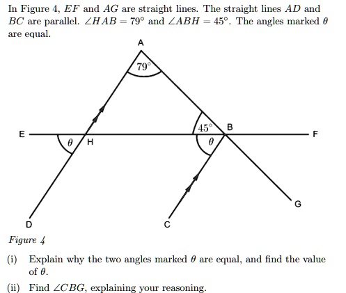 SOLVED: Figure - EF and AG are straight lines. The straight lines AD ...