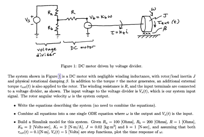 Ra Z R 3 Vs Vb=Kbw ? Rb T=kti Text (t) -? 711111 voltage divider DC ...