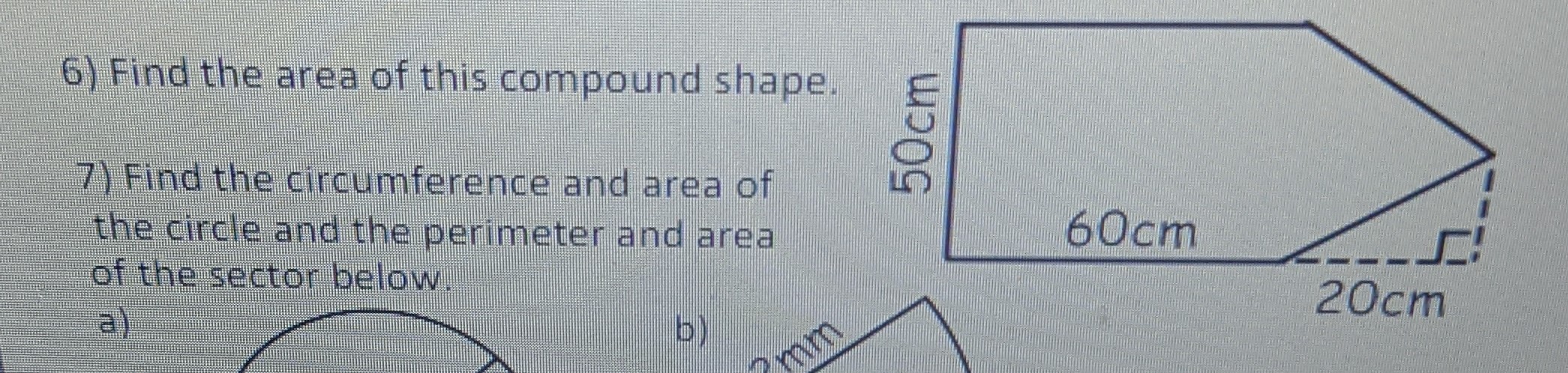 SOLVED: 6) Find the area of this compound shape. 7) Find the ...