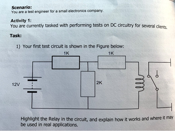 SOLVED: Scenario: You are a test engineer for a small electronics ... SOLVED: Scenario: You are a test engineer for a small electronics ...
