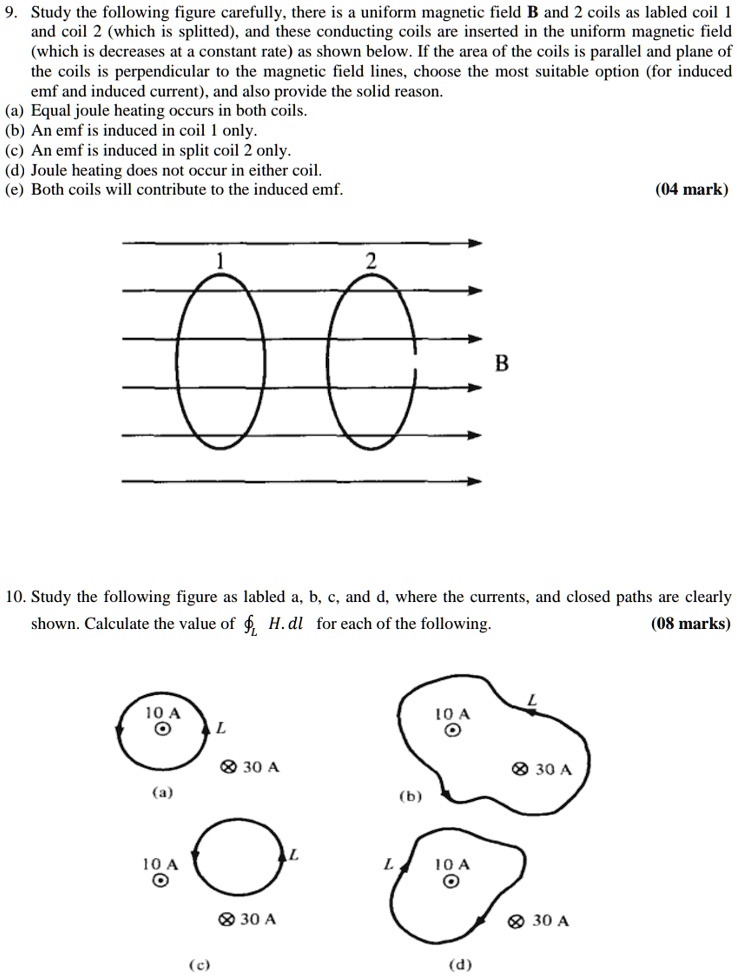 9. Study the following figure carefully, there is a uniform magnetic ...