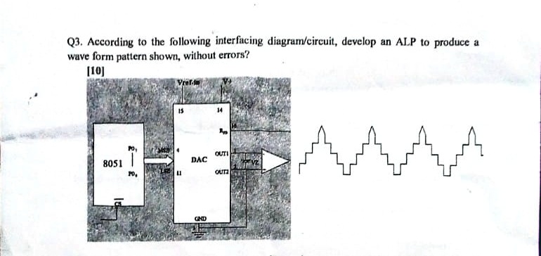 Solved Q3 According To The Following Interfacing Diagramcircuit Develop An Alp To Produce A
