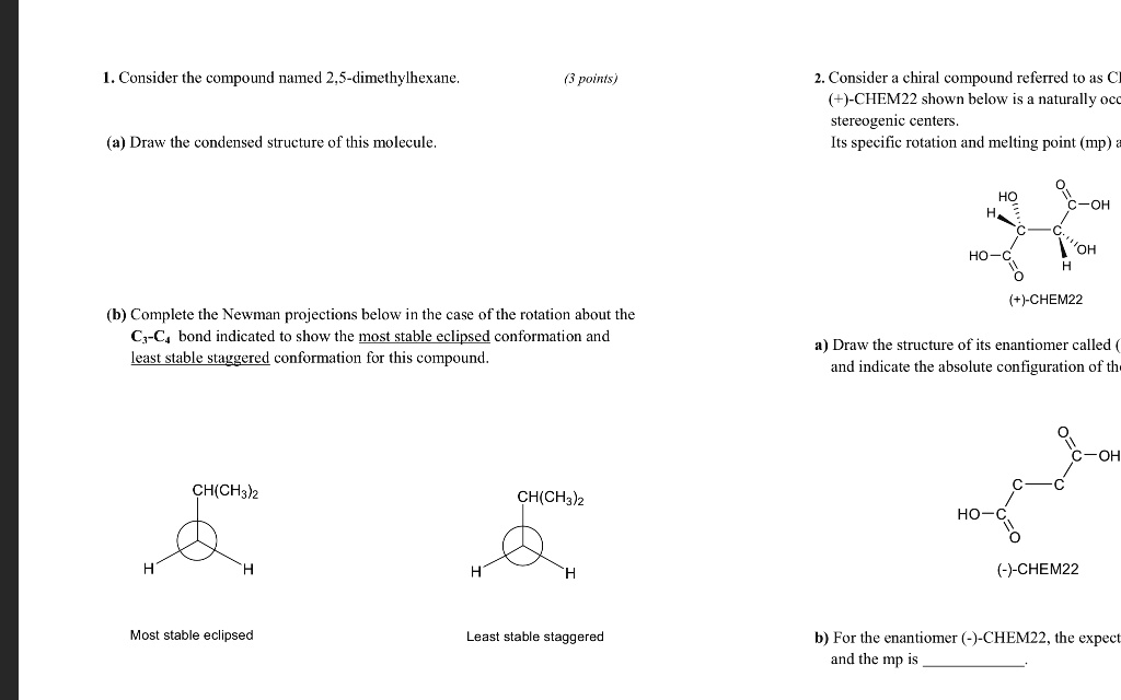 SOLVED: Consider the compound named 5-dimethylhexane points Consider ...